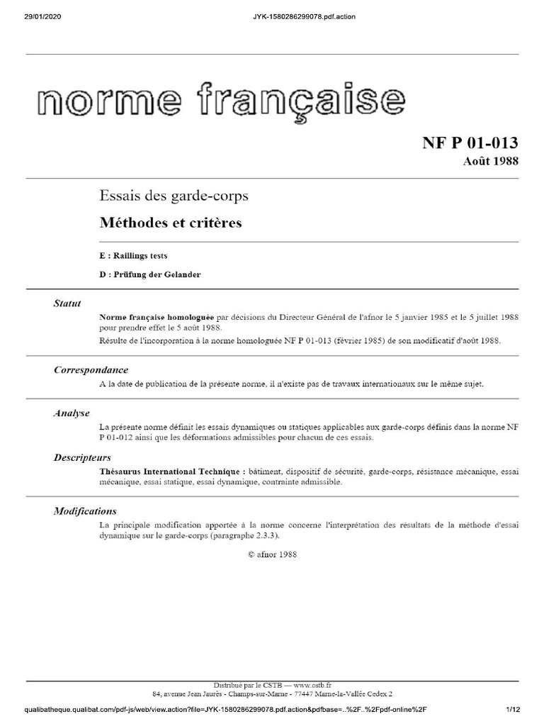 NF P 01-013 Aout 1988 | PDF