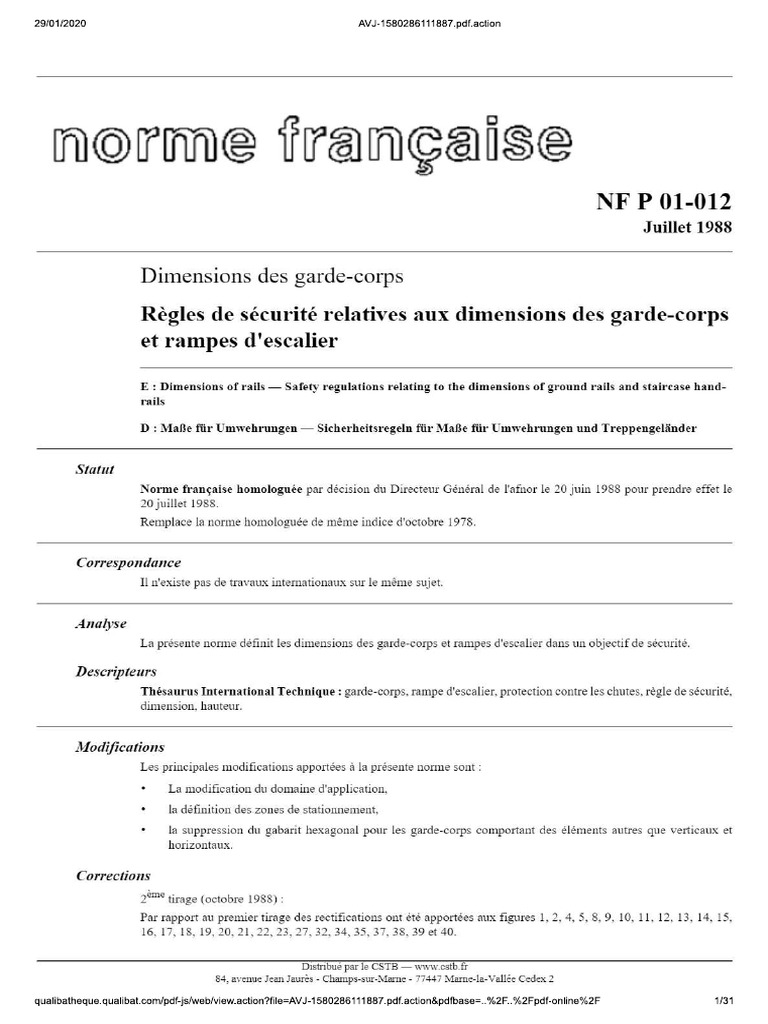 NF P 01-012 Juillet 1988 | PDF