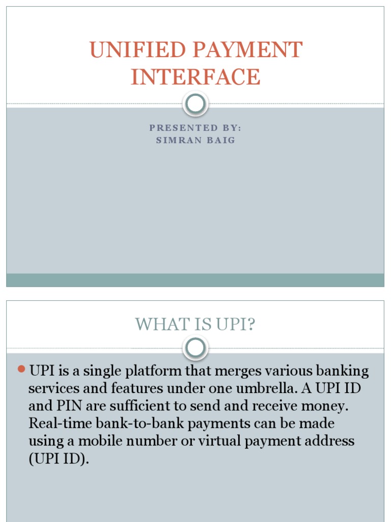 Understanding Unified Payment Interface | PDF