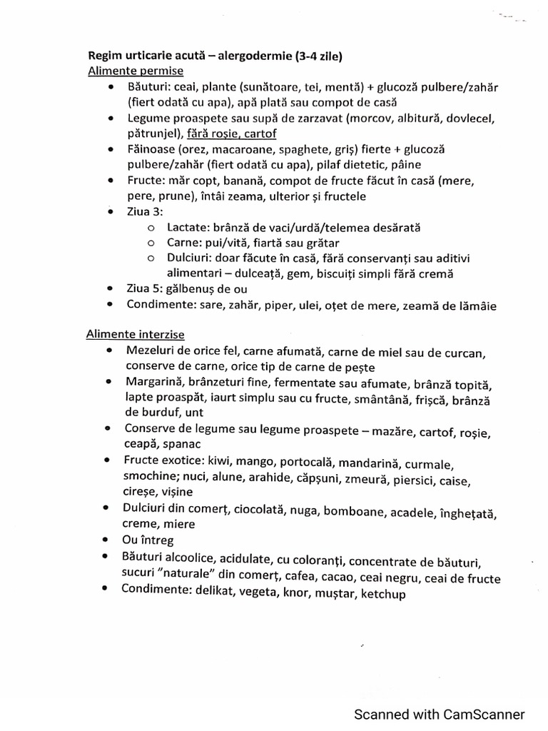 Regim Alergodermie | PDF