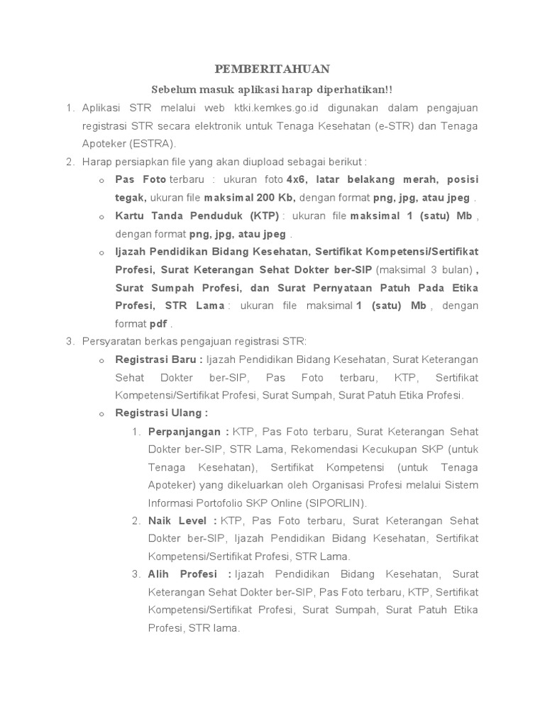Syarat dan Proses Pengajuan STR 2025 | PDF | Pengembangan Diri ...