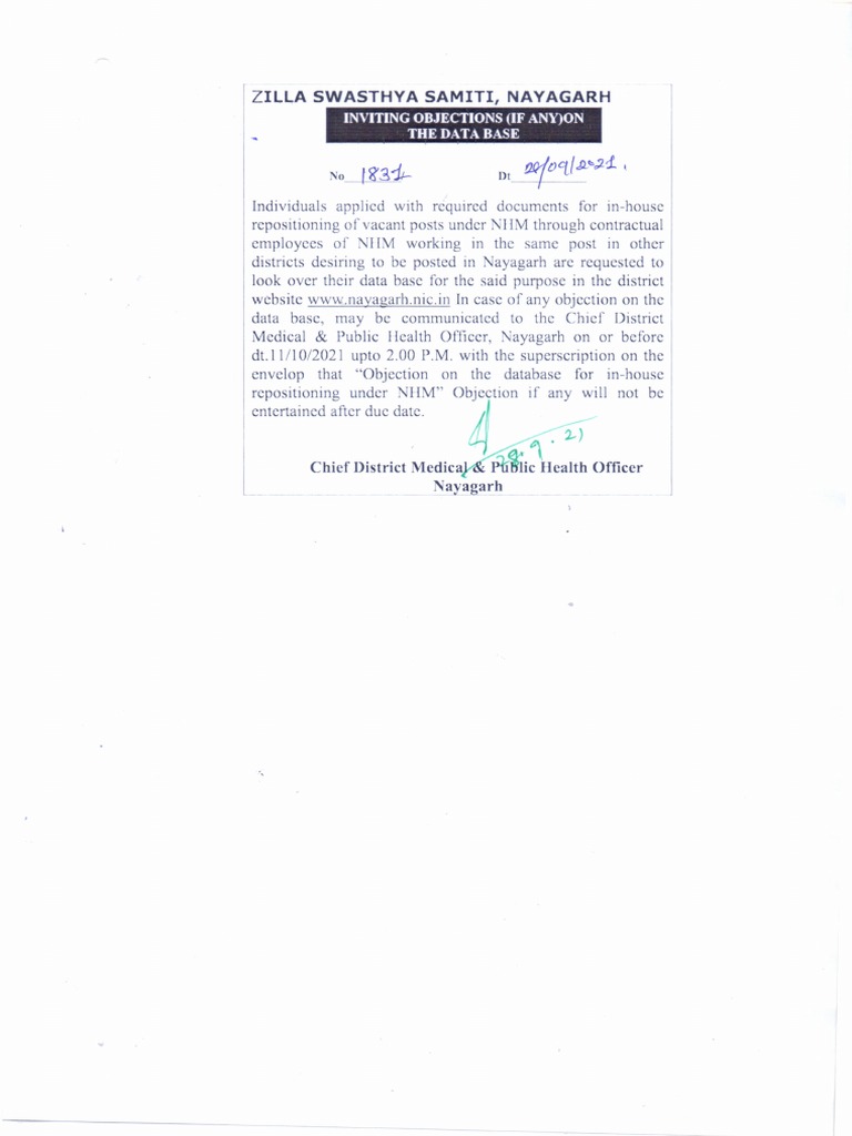 Zilla Swasthya Samiti Nayagarh | PDF | Data | Databases