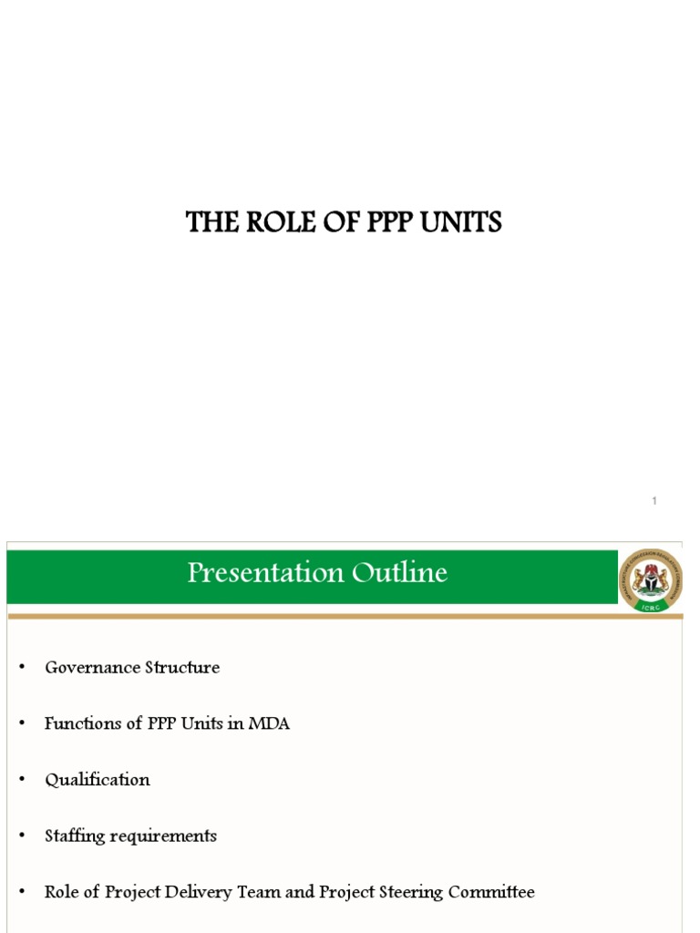 Role of PPP Units | PDF | Public–Private Partnership | Procurement