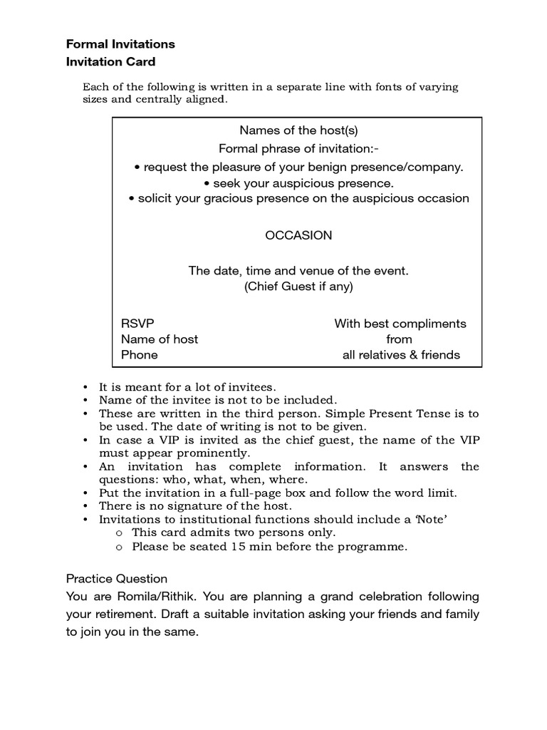 English Invitation | PDF