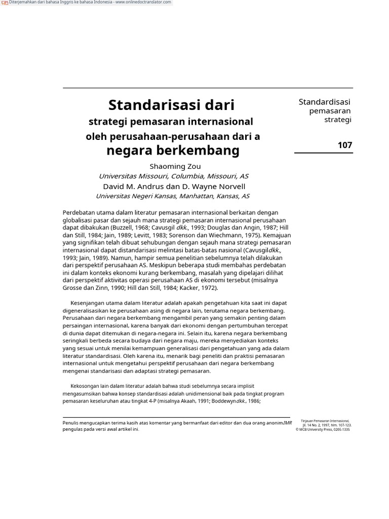 Standardization of Internasional Marketing Strategy - En.id | PDF