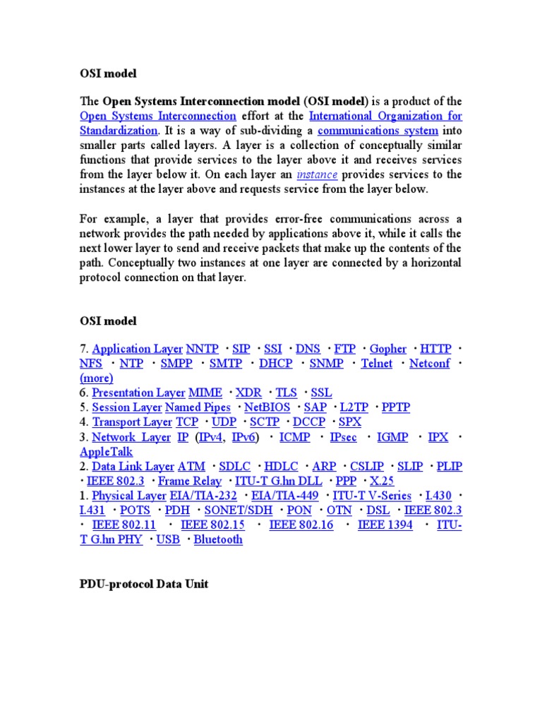 OSI Model Notes | PDF | Osi Model | Computer Network