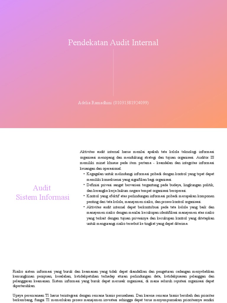 Pendekatan Audit Internal | PDF