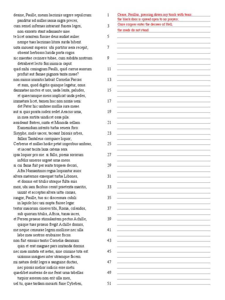 Elegy For Cornelia Propertius 4.11 | PDF