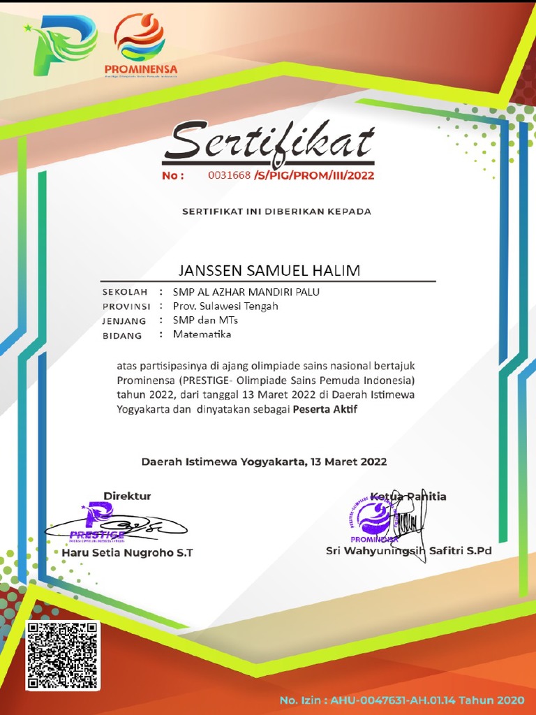 Sertifikat Peserta | PDF