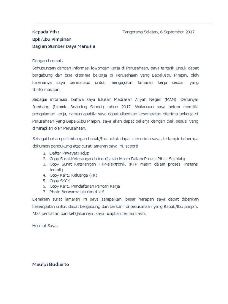 Application Letter & CV Maulpi2 | PDF