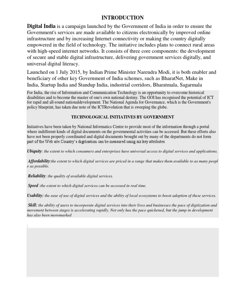 Digital India Project | PDF | Internet | Internet Access