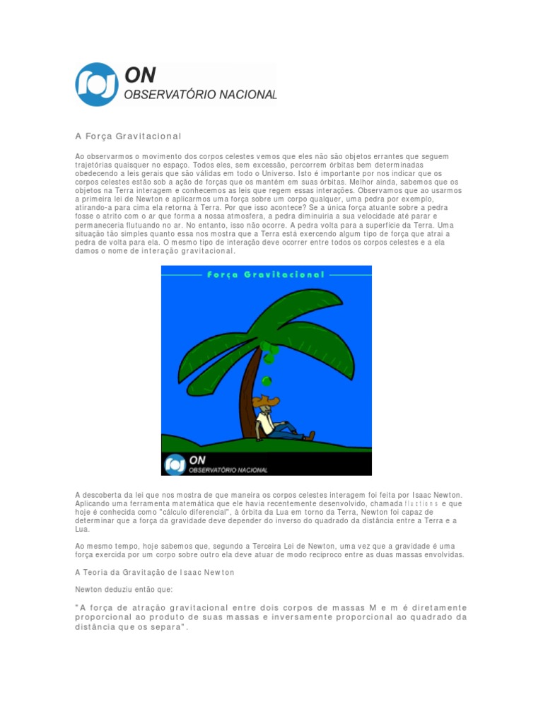 Força Gravitacional: Conceitos e Leis | PDF | Gravidade | Força