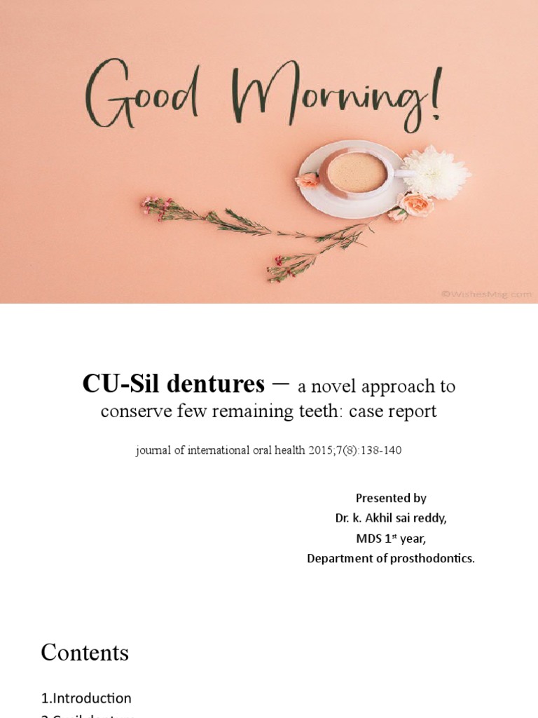 CU-Sil Dentures - A Novel Approach To Conserve | PDF | Dentures ...