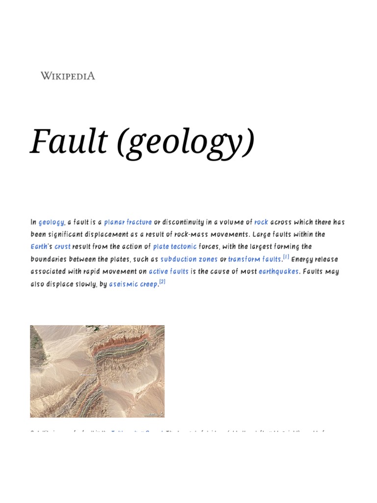 Fault (Geology) - Wikipedia | PDF | Fault (Geology) | Geology