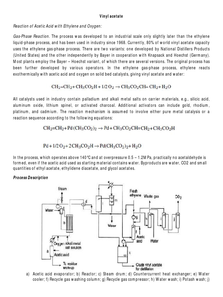 Vinyl Acetate | PDF | Acetic Acid | Water