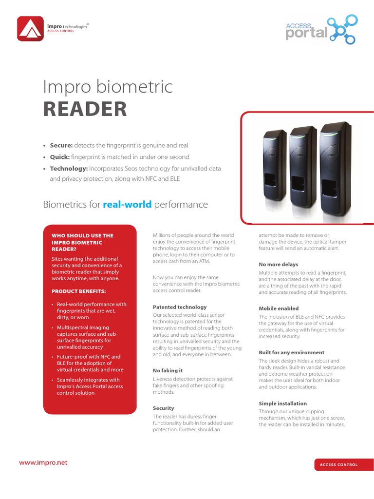 Impro Biometric Reader - Datasheet | PDF