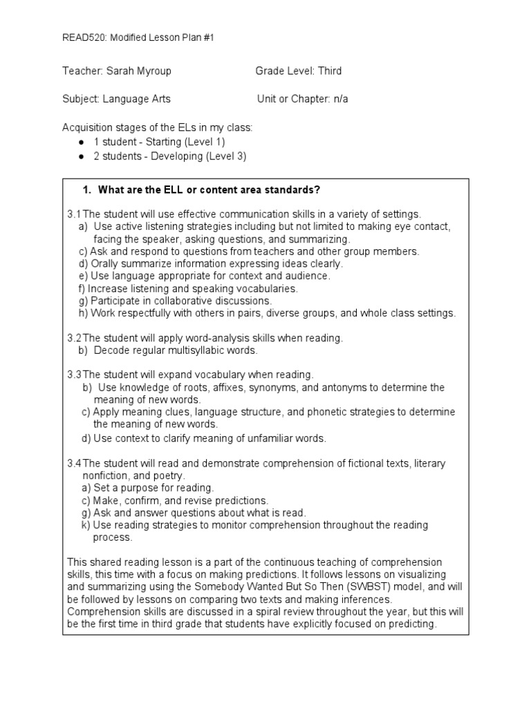 Annotated-modified 20lesson 20plan 201 | Pdf | Reading Comprehension 