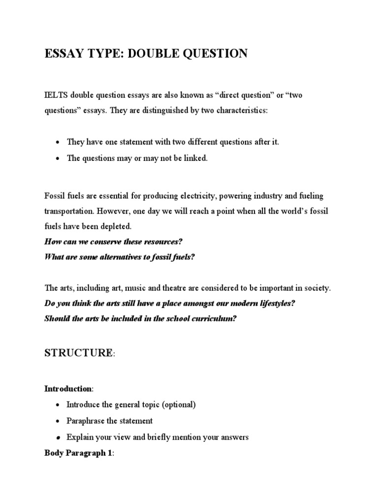 Double Question Essay | PDF | Question | Entrepreneurship