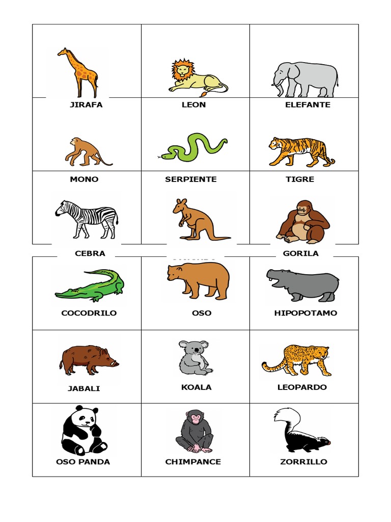 Lotería Animales Salvajes | PDF