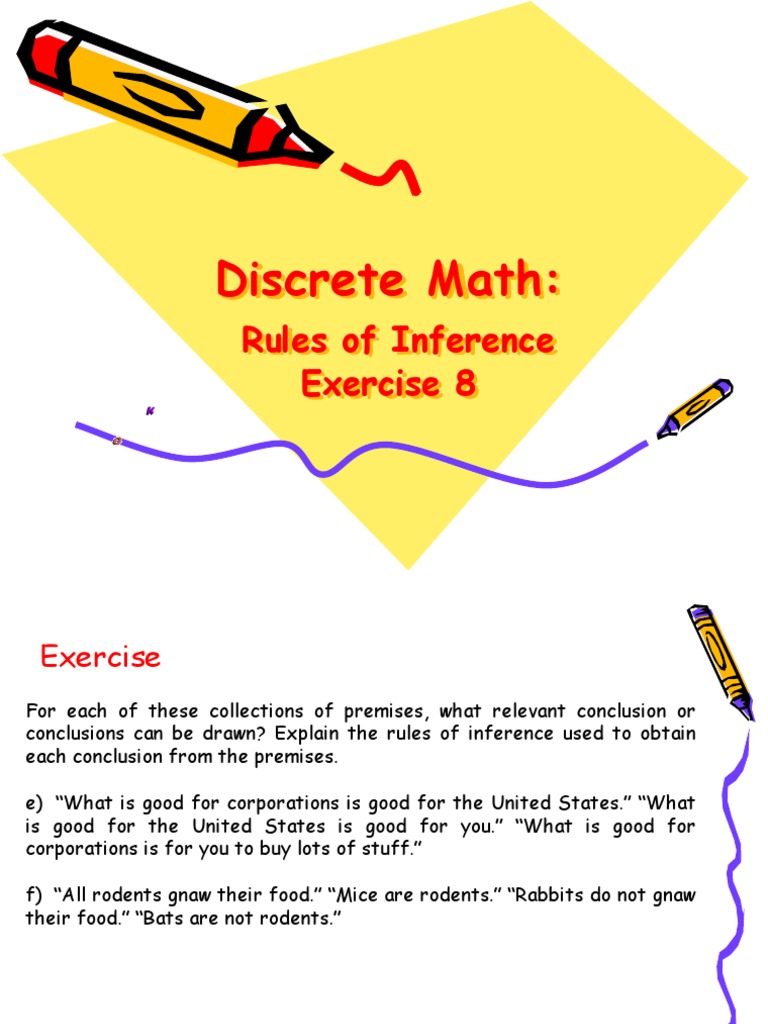Discrete Math Rules of Inference Exercise8 | PDF