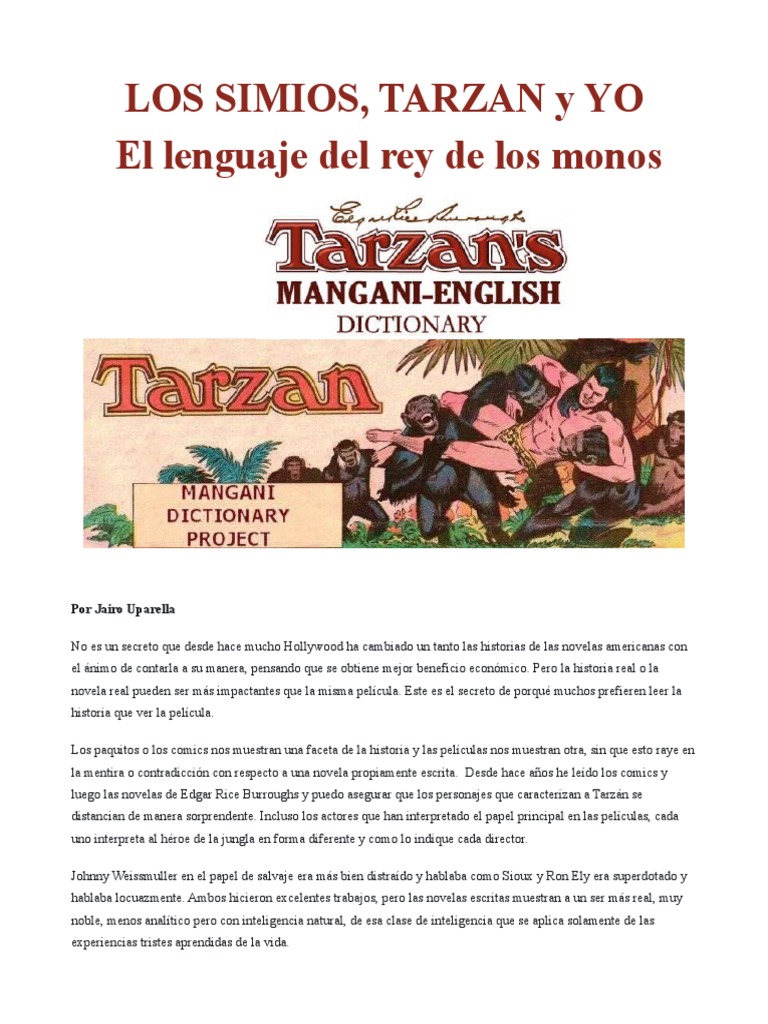 Los Simios, Tarzan y Yo | PDF | Tarzán | Cognición