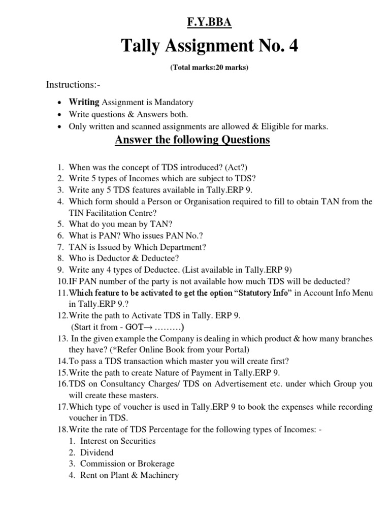 Tally Assignment No. 4: F.Y.Bba | PDF | Career & Growth | Business