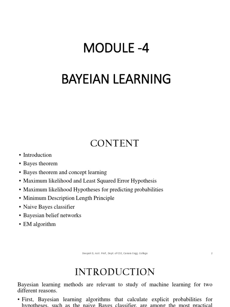 Module - 4 Bayeian Learning | PDF | Bayesian Inference | Normal ... Module - 4 Bayeian Learning | PDF | Bayesian Inference | Normal ...