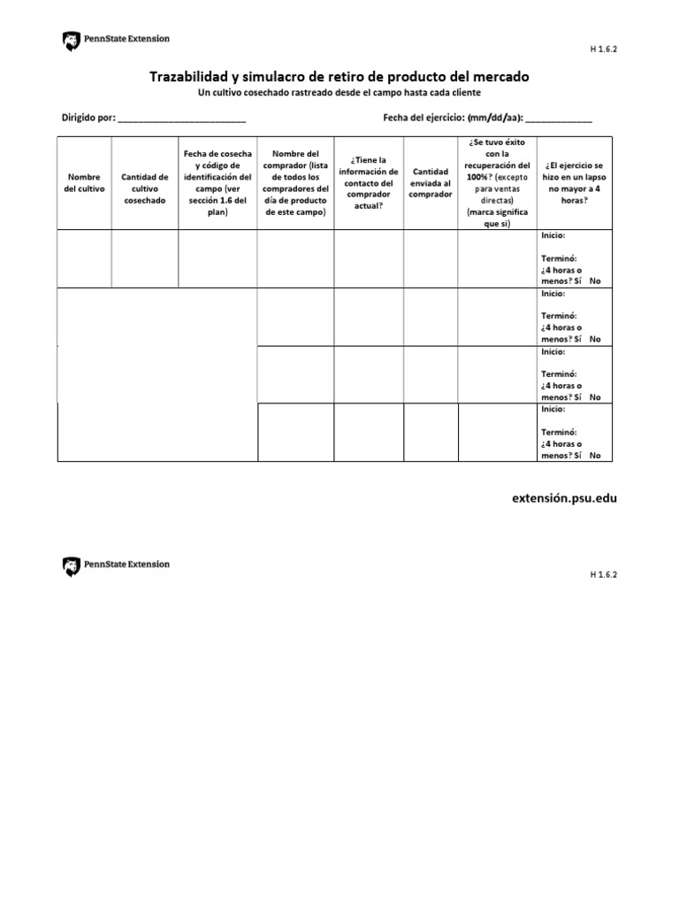 Traceability Mock Recall Exercise Spanish | PDF | Business