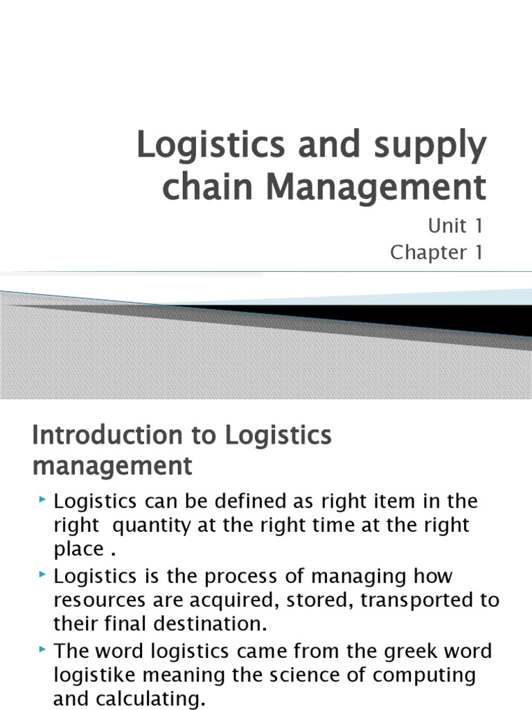 Understanding Logistics Management Basics | PDF | Logistics | Warehouse