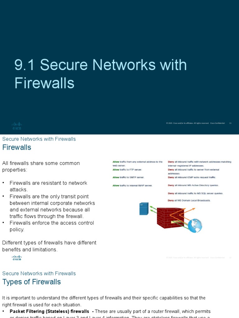 Network Security v1.0 - Module 9 | PDF | Firewall (Computing) | Computer Network