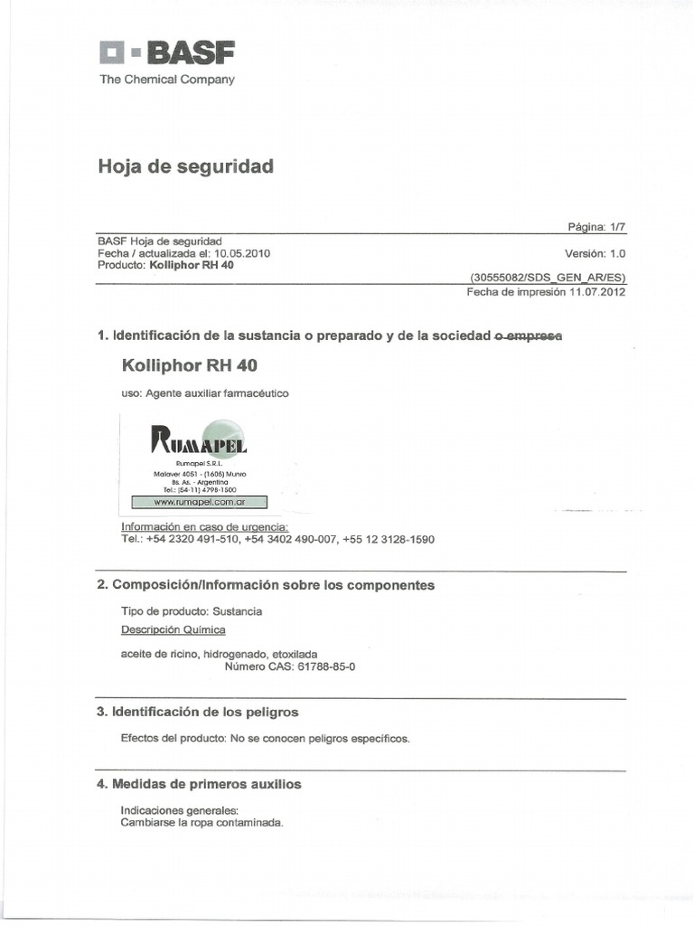 Kolliphor RH 40 | PDF