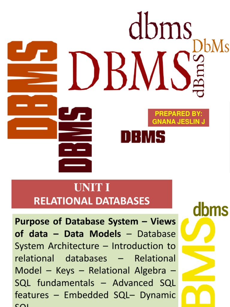 Unit 1 DBMS | PDF | Databases | Relational Model