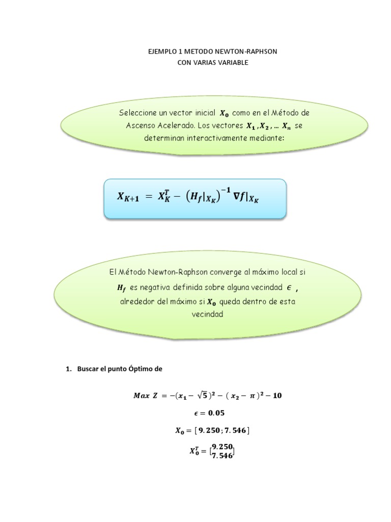 Ejemplo 1 Metodo Newton-Raphson Con Varias Varables | PDF | Análisis | Álgebra