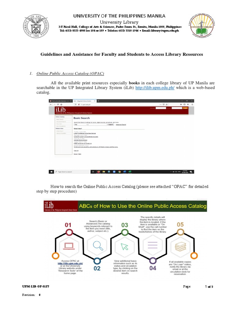 University of The Philippines Manila: Guidelines and Assistance For ...