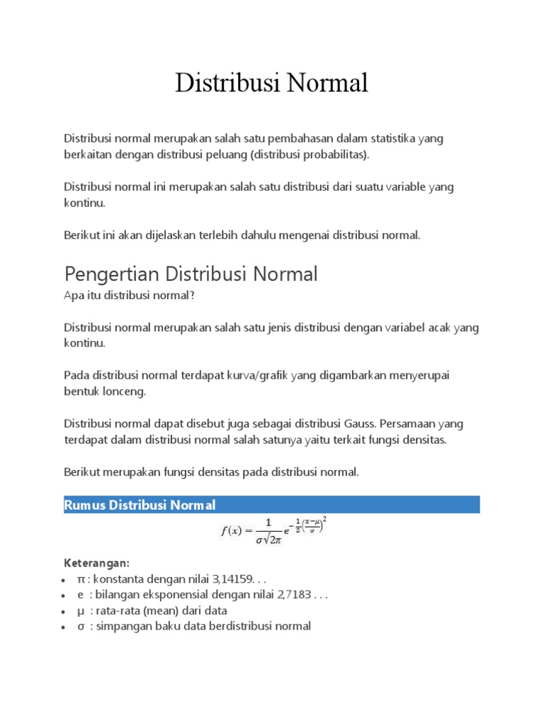 Distribusi Normal Gauss | PDF