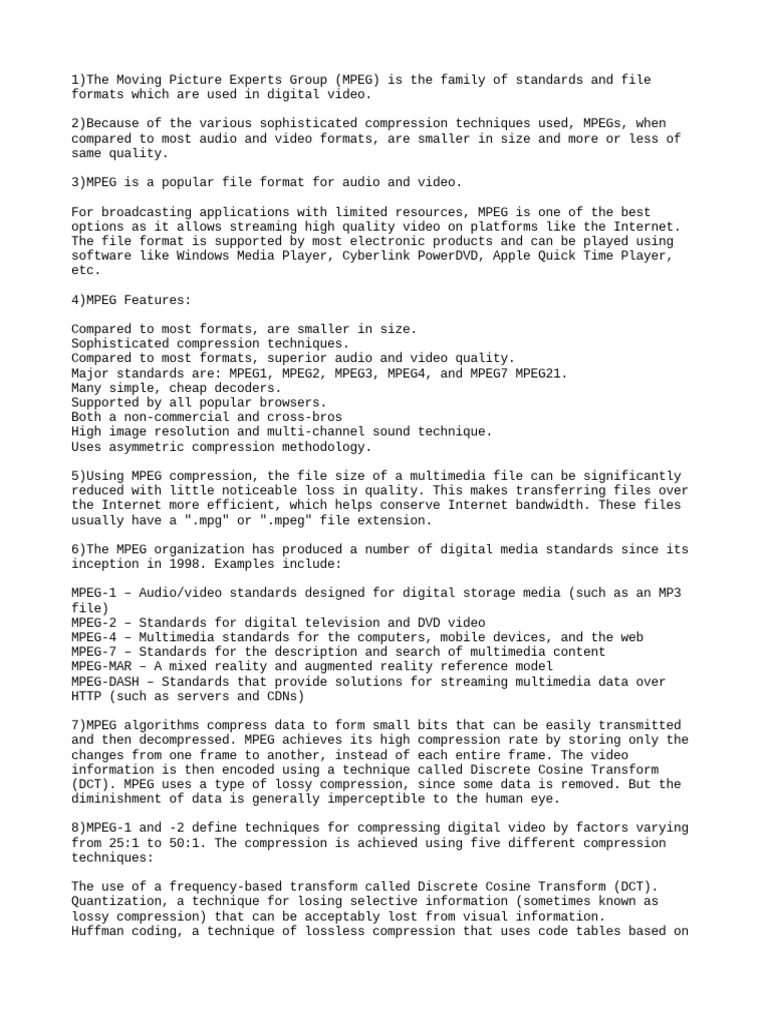 Mpeg Pdf Data Compression Video