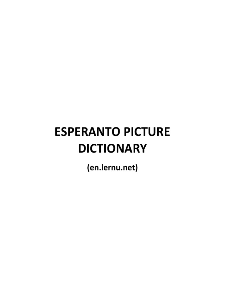 Esperanto Picture Dictionary | PDF | Food And Drink
