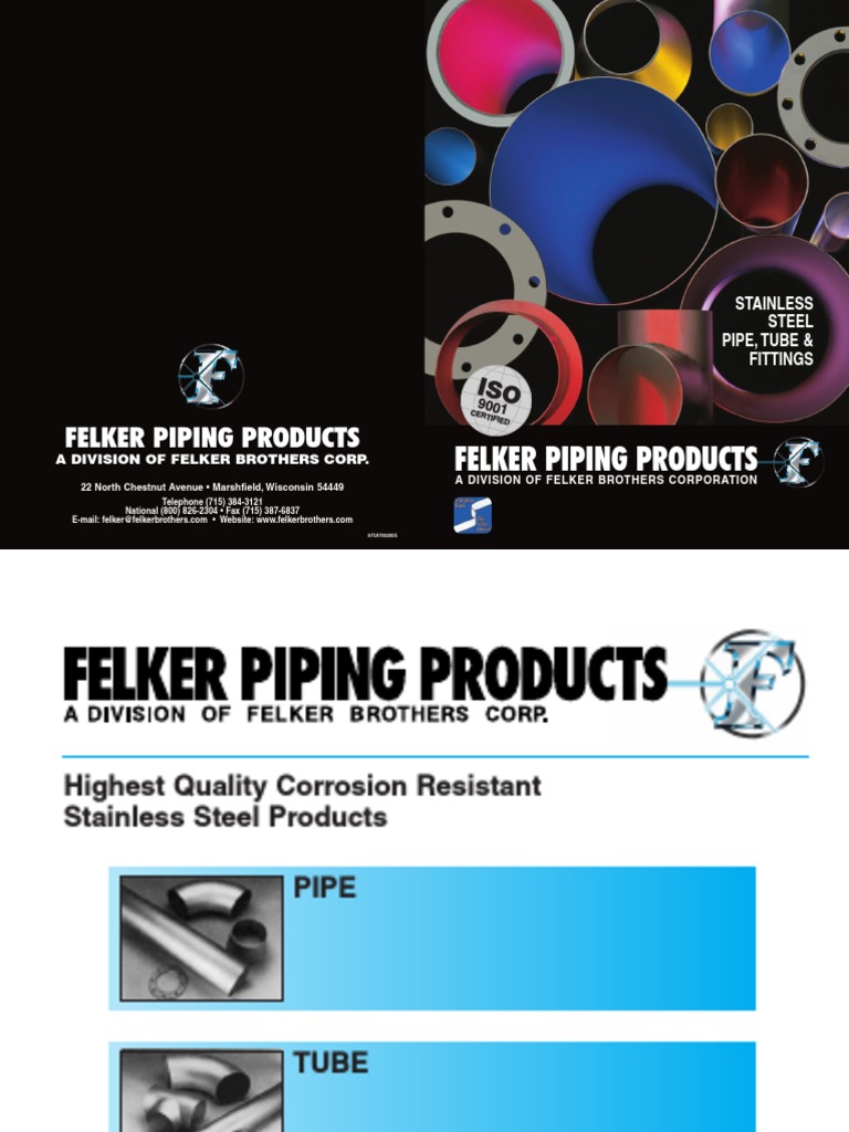 Felker Piping Products | PDF | Pipe (Fluid Conveyance) | Stainless Steel