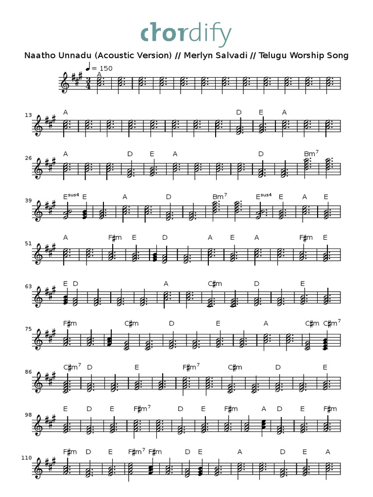 Chordify - Naatho Unnadu Acoustic Version Merlyn Salvadi Telugu Worship ...