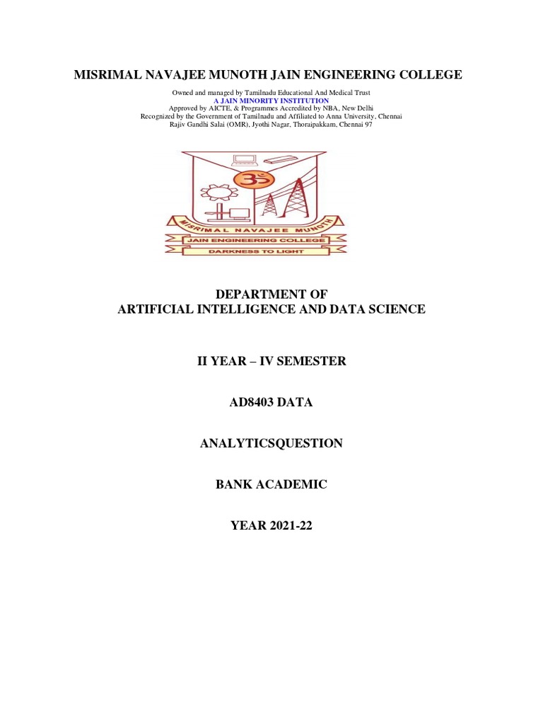Data Analytics Question Bank | PDF | Analysis Of Variance | Statistical ...