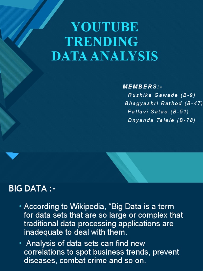 Youtube Trending Data Analysis: Click To Edit Master Title Style | PDF ...