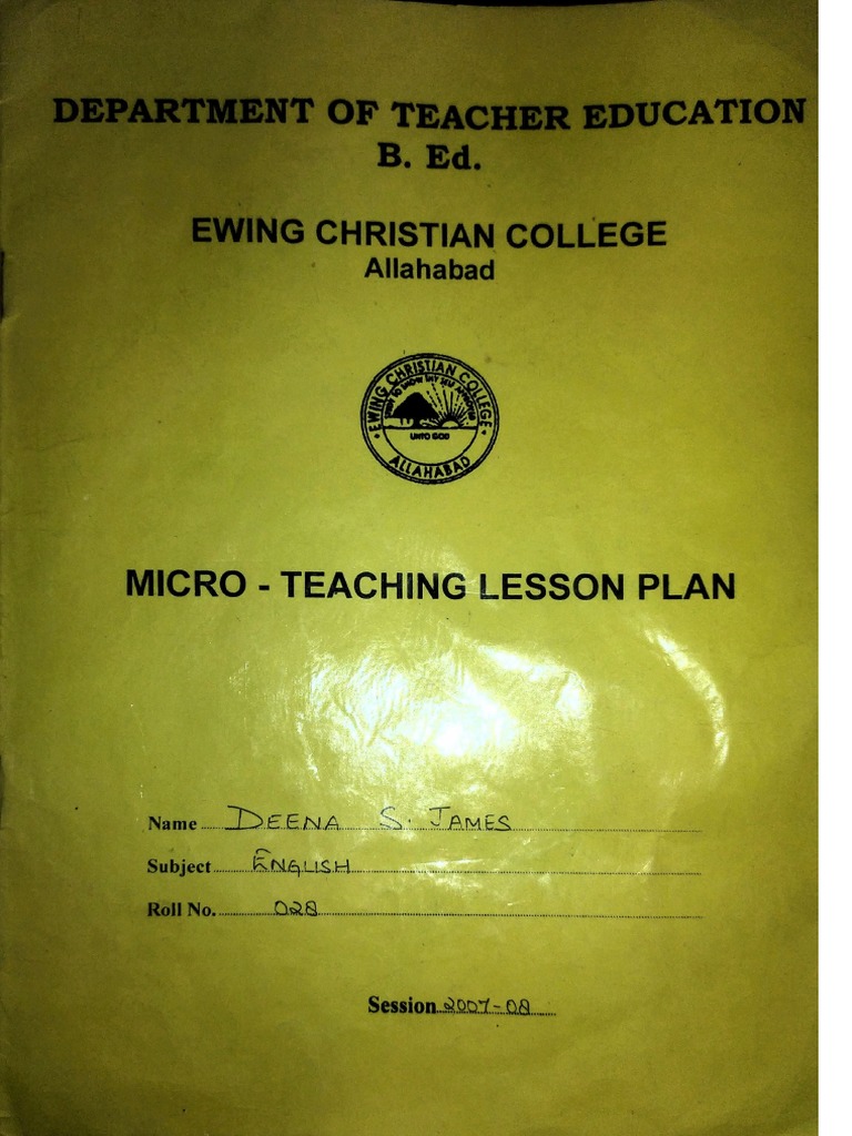 Micro Teaching Lesson Plan English | PDF | Psychological Schools | Teaching