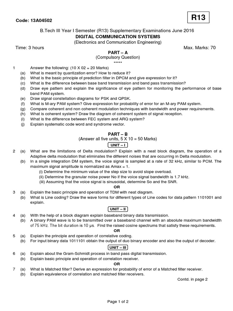 13a04502 Digital Communication Systems Descargar Gratis Pdf Signal