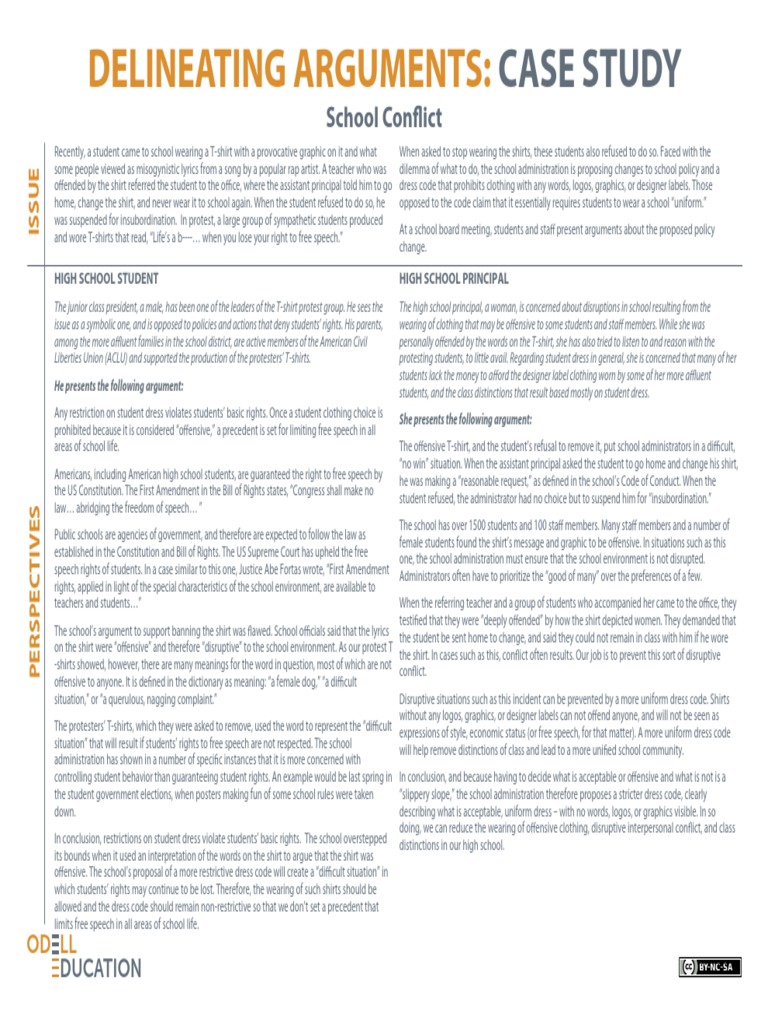 Delineating Arguments:: Case Study | PDF | First Amendment To The ...