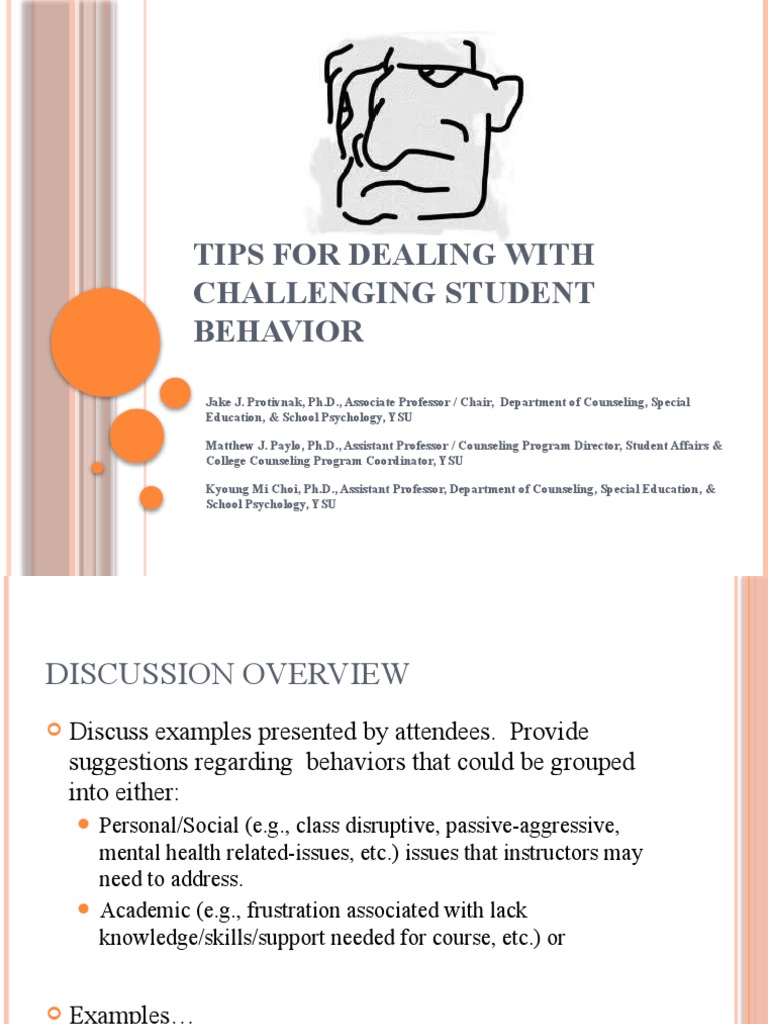 Tips For Dealing With Challenging Student Behavior | PDF | Study Skills