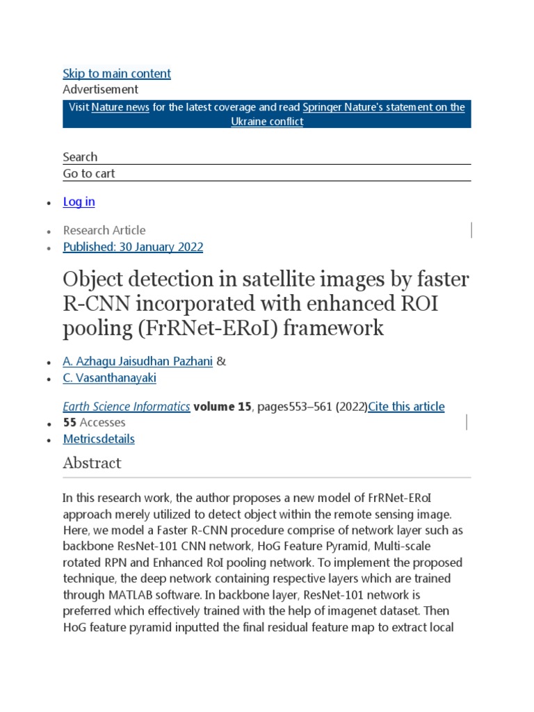 Object Detection in Satellite Images by Faster R-CNN Incorporated With ...