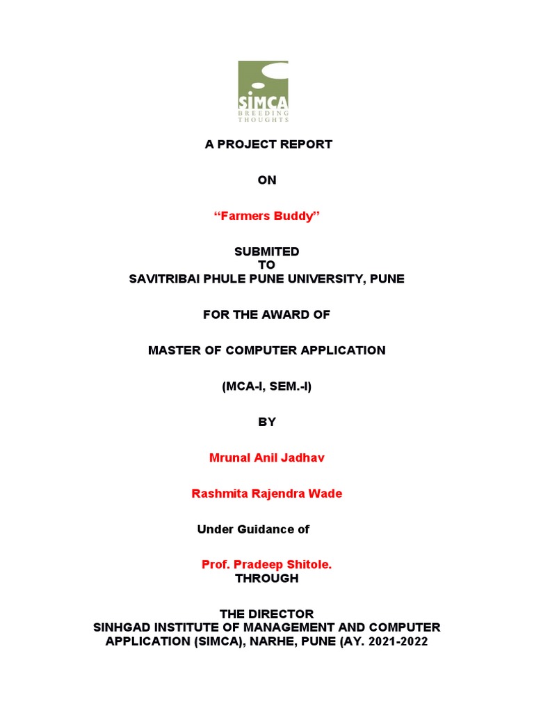 Project - Farmers Buddy | PDF | Databases | Agriculture