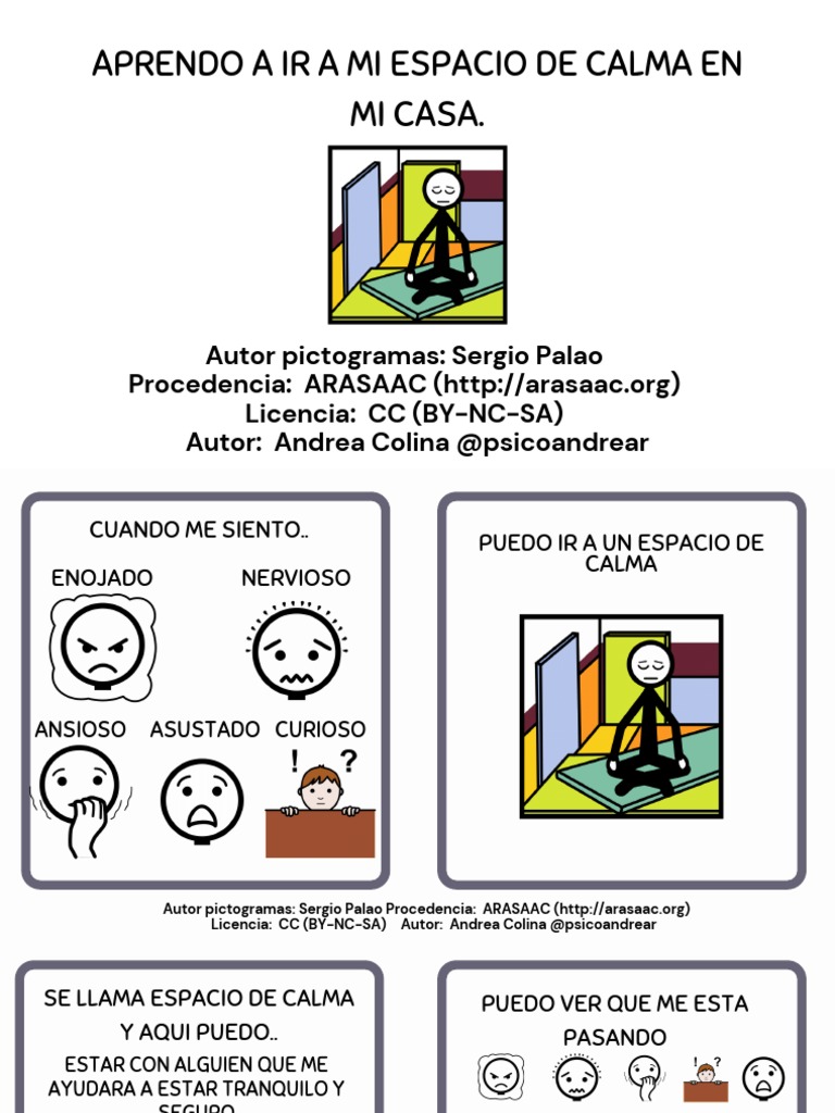 Historia Social-Aprendo A Utilizar El Espacio de La Calma en Casa | PDF