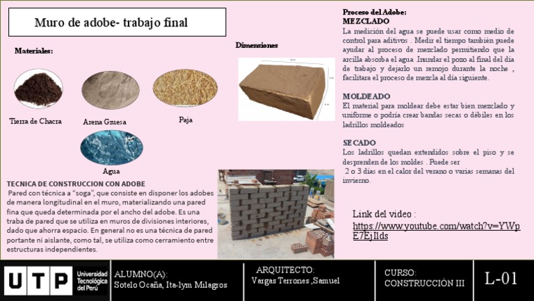 El proceso completo de la construcción de un muro de adobe, desde la ...
