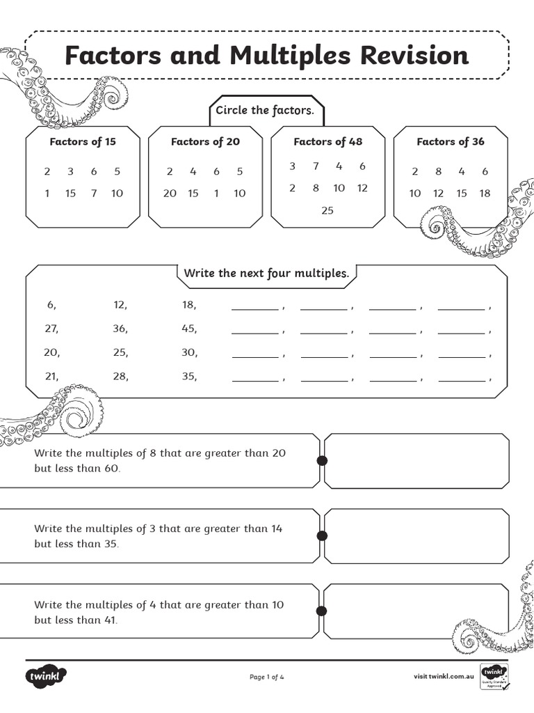Factors and Multiples Revision | PDF